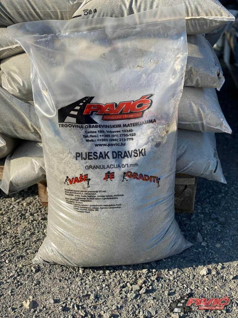 Pijesak u vrećama DRAVSKA NULA 0-1mm 25 kg – Pavić